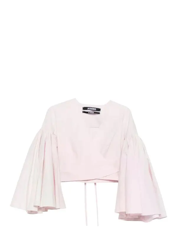 Jacquemus Balloon-sleeve Wrap Top - Pink
