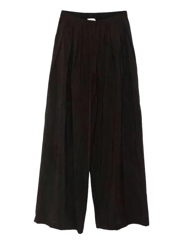 ALYSI Gathered Palazzo Pants - Brown