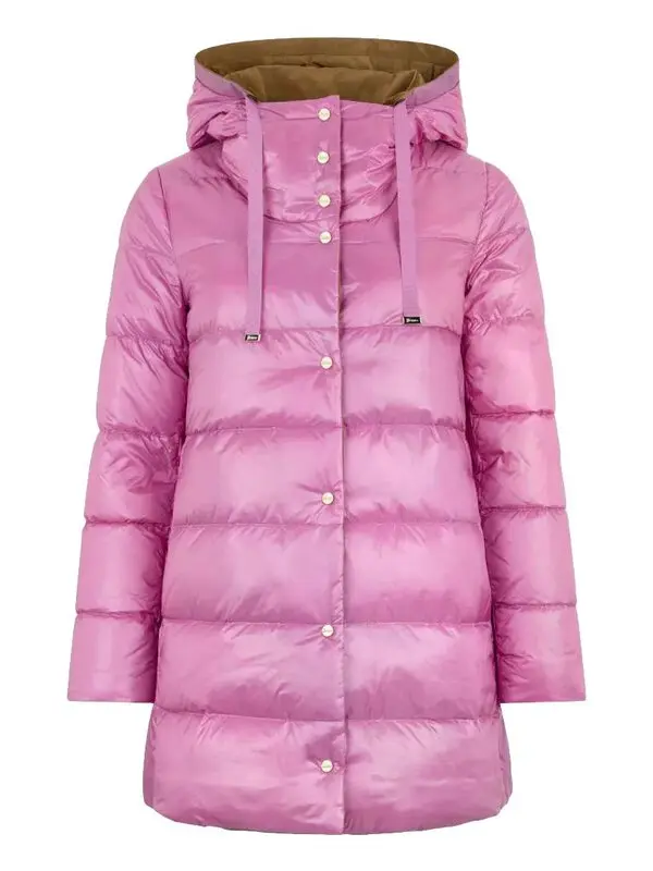 Herno Quilted Hooded Coat - Pink