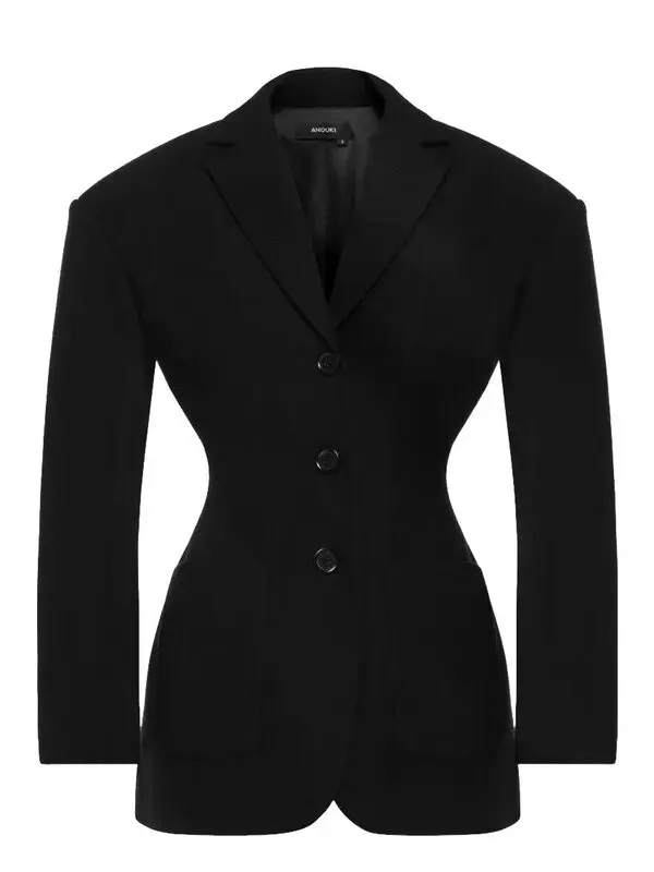 ANOUKI Fitted-waist Blazer - Black