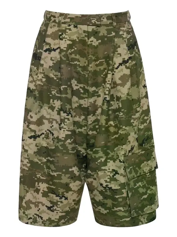 ANOUKI Camouflage-print Knee-length Shorts - Green