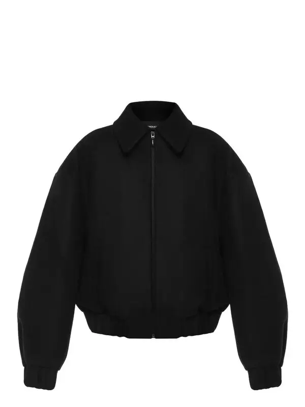 ANOUKI Pearl-embellished Bomber Jacket - Black