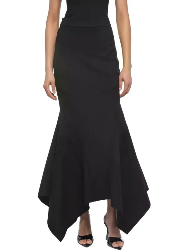 ANOUKI Flared Hem Maxi Skirt - Black