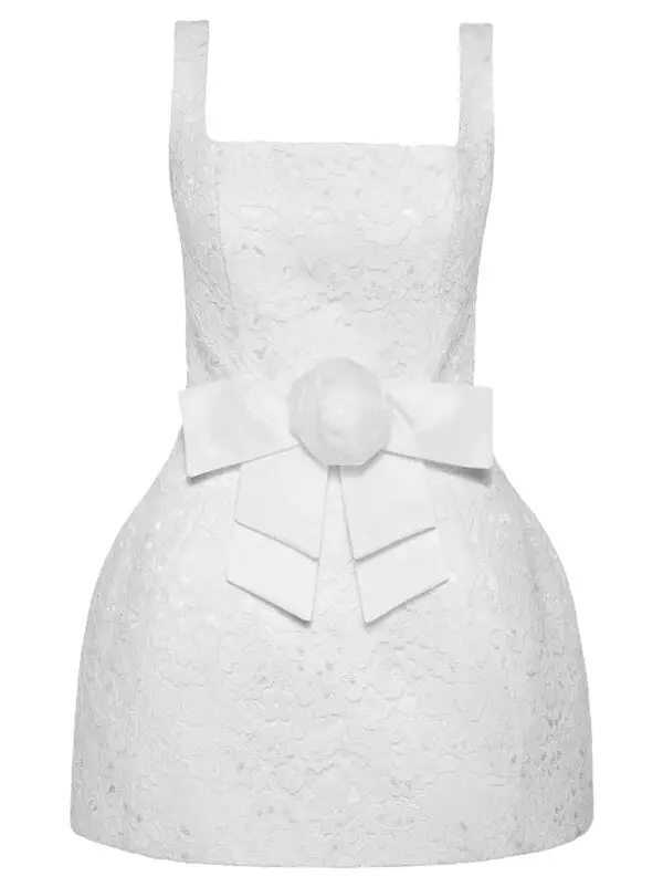 ANOUKI Bow-detail Mini Dress - White