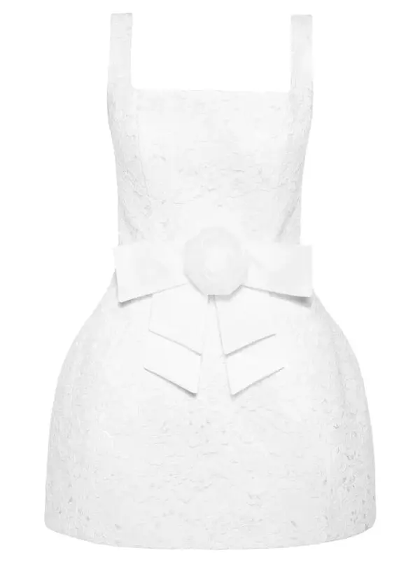 ANOUKI Bow-detail Mini Dress - White