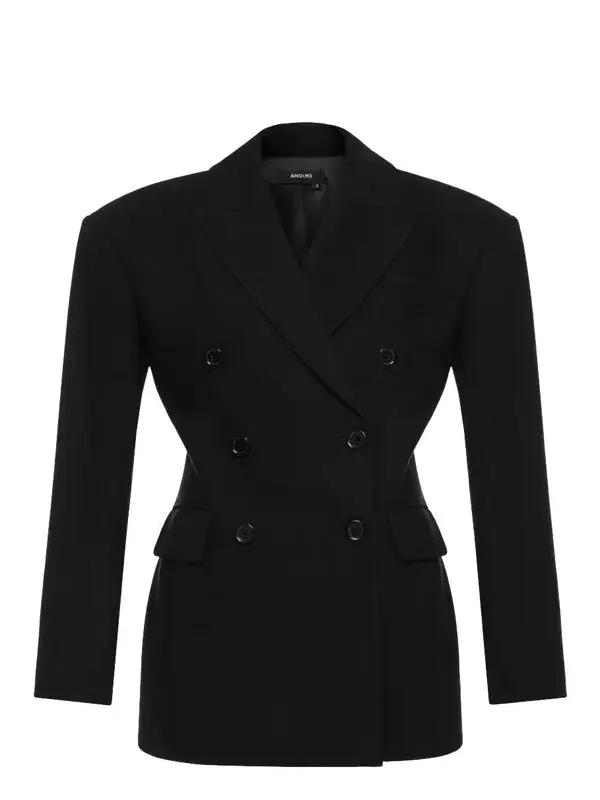 ANOUKI Double-breasted Blazer - Black