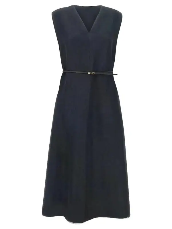 Fabiana Filippi V-neck Belted Midi Dress - Blue