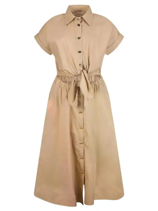 Liu Jo Cut-out Midi Shirt Dress - Neutrals