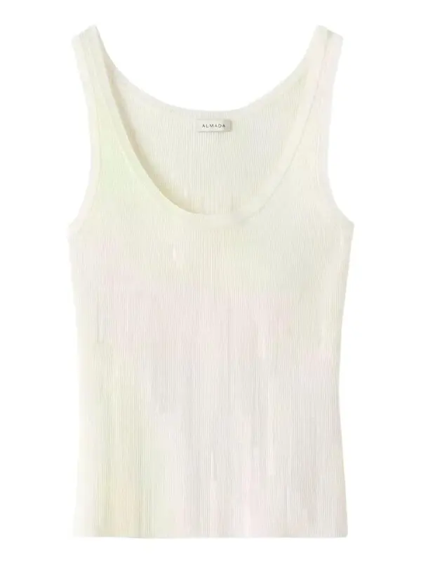 Almada Label Ribbed Tank Top - Neutrals
