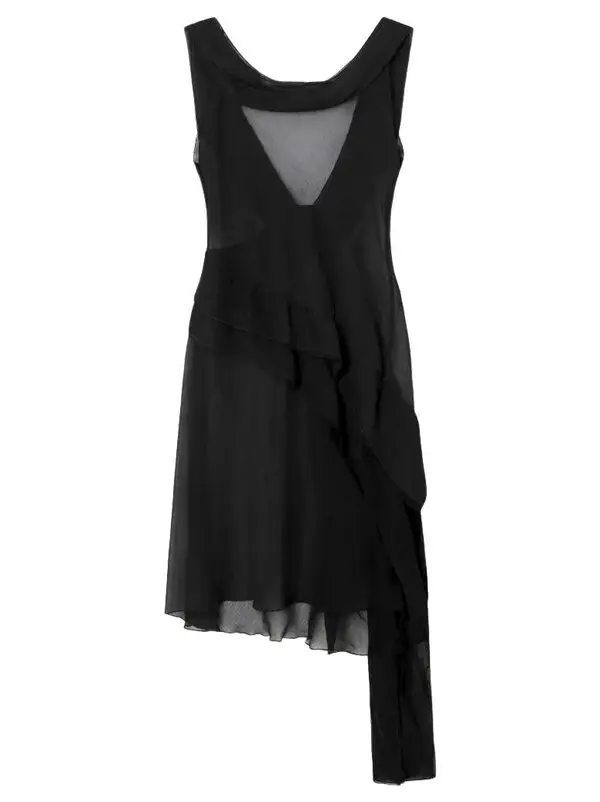 Gimaguas Boa Asymmetric Mini Dress - Black