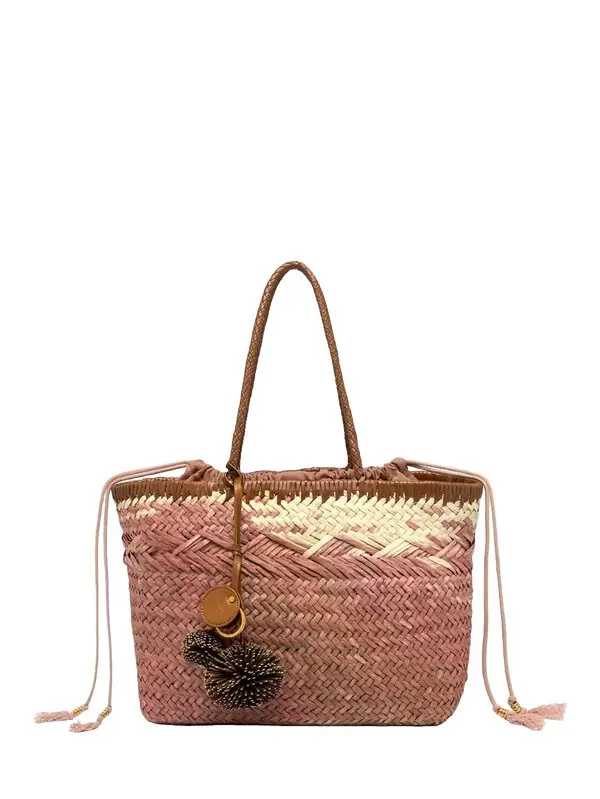 GIANNI CHIARINI Woven Trim Shoulder Bag - Pink