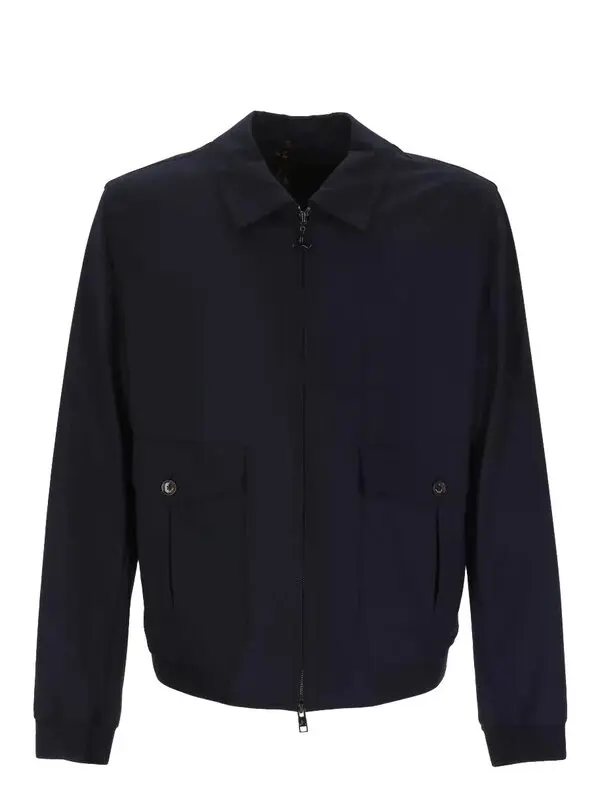 ON THE BUND Jacket With Button Flap Pockets - Blue