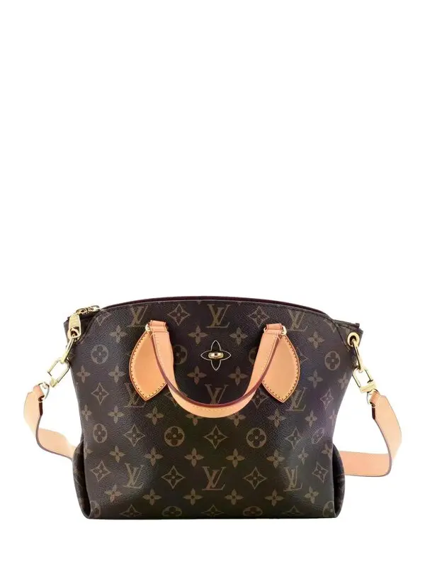 LOUIS VUITTON Flower Zipped Monogram Canvas Pm Tote Bag - Brown