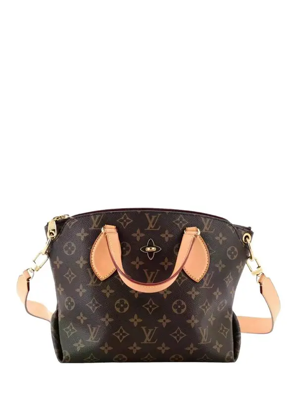 LOUIS VUITTON Flower Zipped Monogram Canvas Pm Tote Bag - Brown