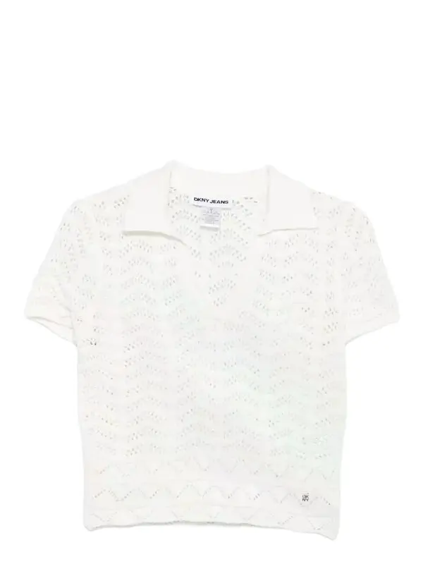 Dkny Collared V-neck T-shirt - White