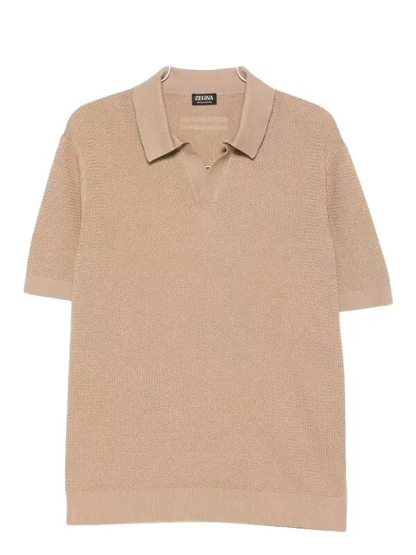 Zegna Textured Polo Shirt - Neutrals