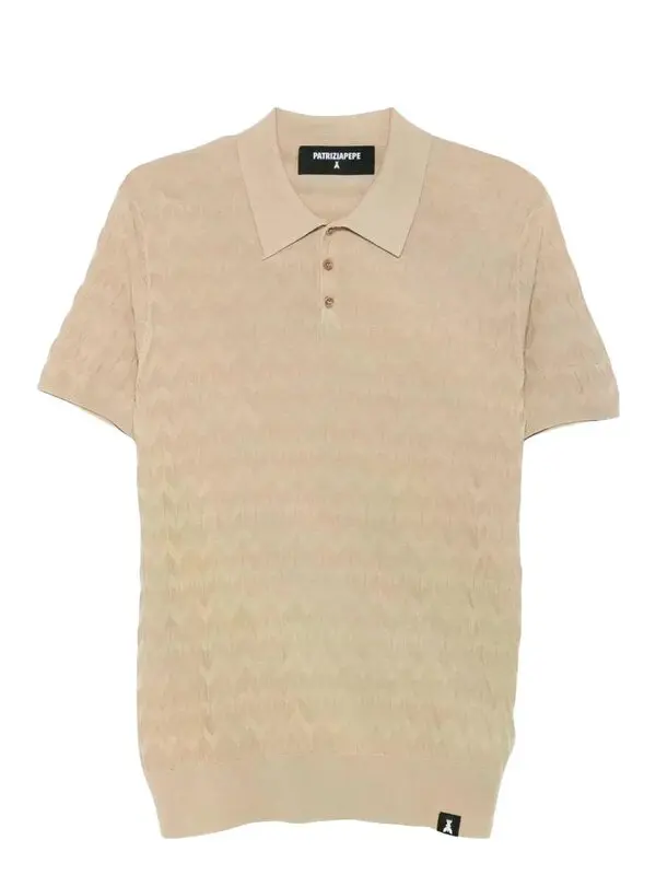 Patrizia Pepe Patterned Polo Shirt - Neutrals