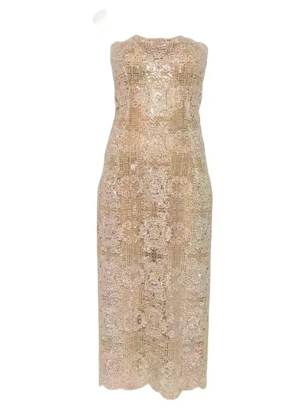 Ermanno Scervino Strapless Midi Dress - Neutrals
