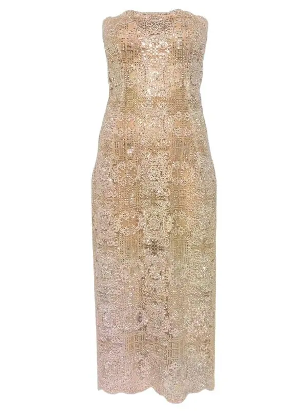 Ermanno Scervino Strapless Midi Dress - Neutrals