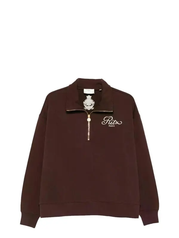 FRAME X Ritz Paris Half-zip Sweatshirt - Brown