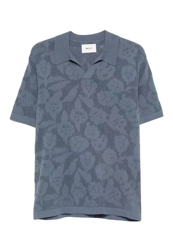 Nn07 Ryan Floral Openwork T-shirt - Blue