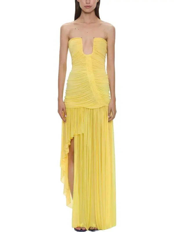 Christopher Esber Arced Orion Strapless Dress - Yellow