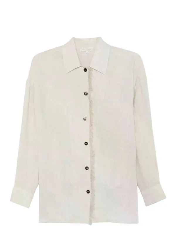 Antonelli Firenze Fringed-trim Shirt - Neutrals