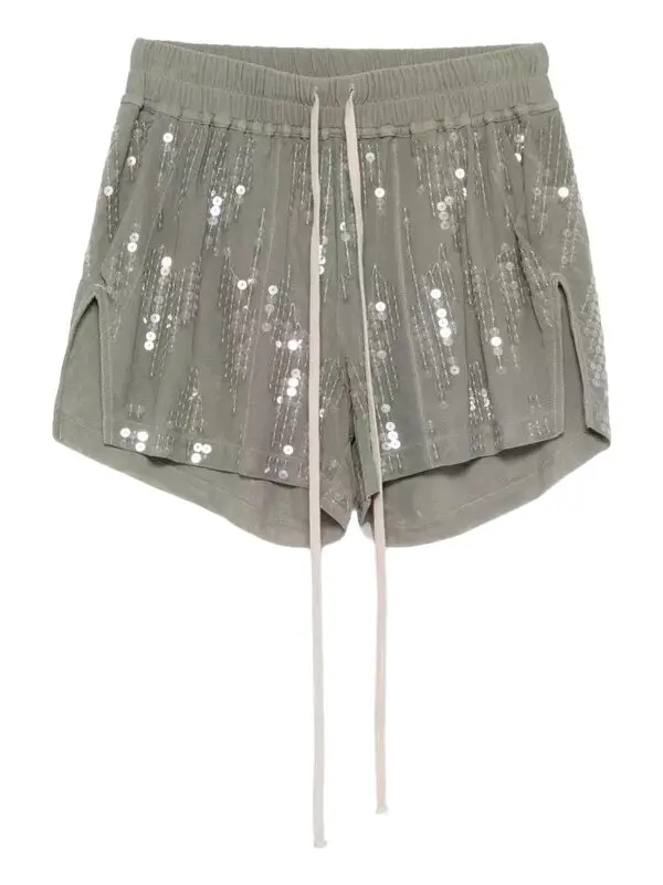 Rick Owens Sequin Embellished Shorts - Green