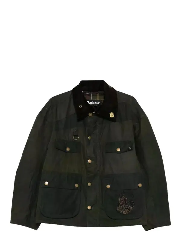 FENG CHEN WANG X Barbour Check Embroidered Coat - Green