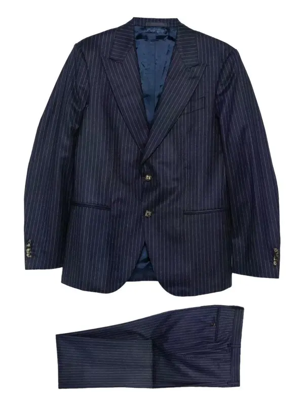 Caruso Pinstripe Suit - Blue