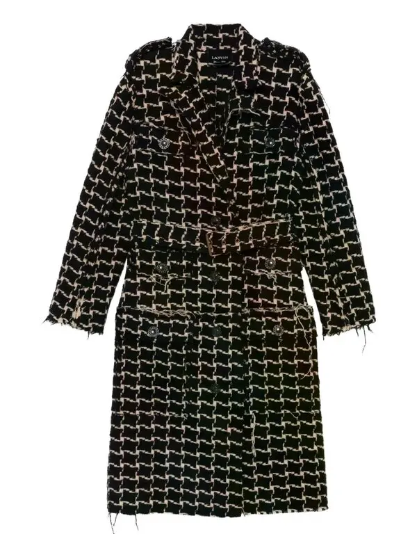 LANVIN 2010s Checked Coat - Black
