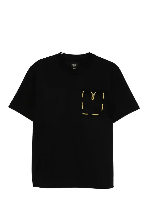 Fendi Embroidered Pocket T-shirt - Black