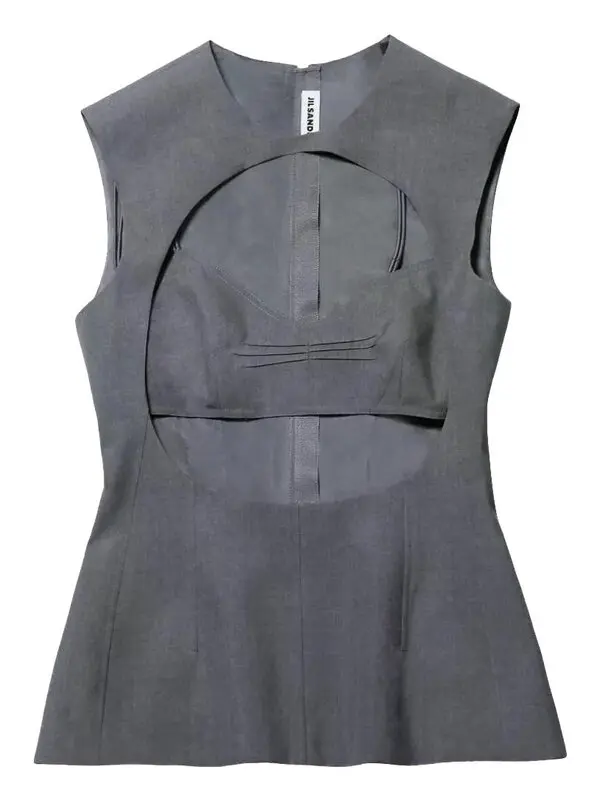 JIL SANDER Cut-out Sleeveless Top - Grey