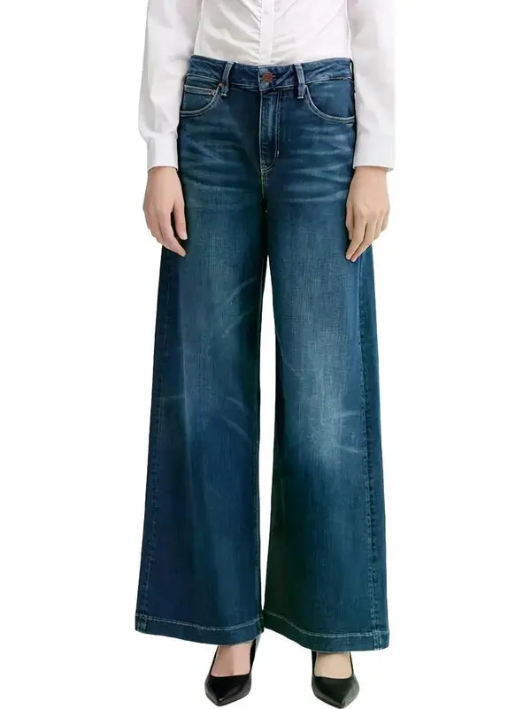 Guess Bellagio Wide-leg Trousers - Blue