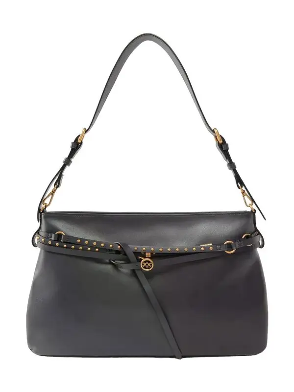 Pinko Studded Leather Tote Bag - Blue