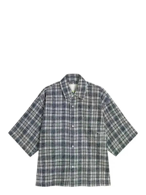 NEW AMSTERDAM SURF ASSOCIATION Quarter-sleeve Checked Shirt - Blue