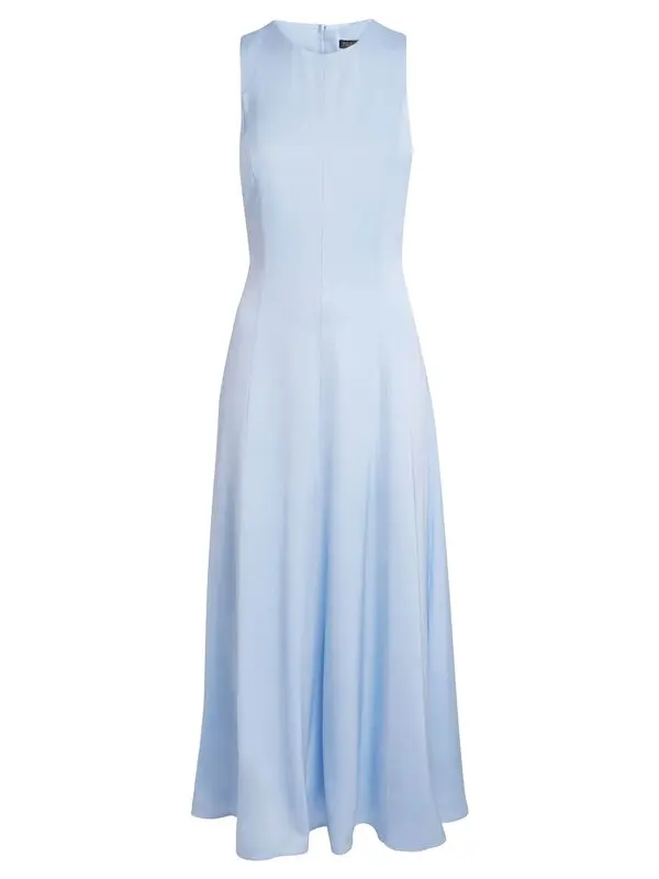 Maje Open-back Fit-and-flare Maxi Dress - Blue