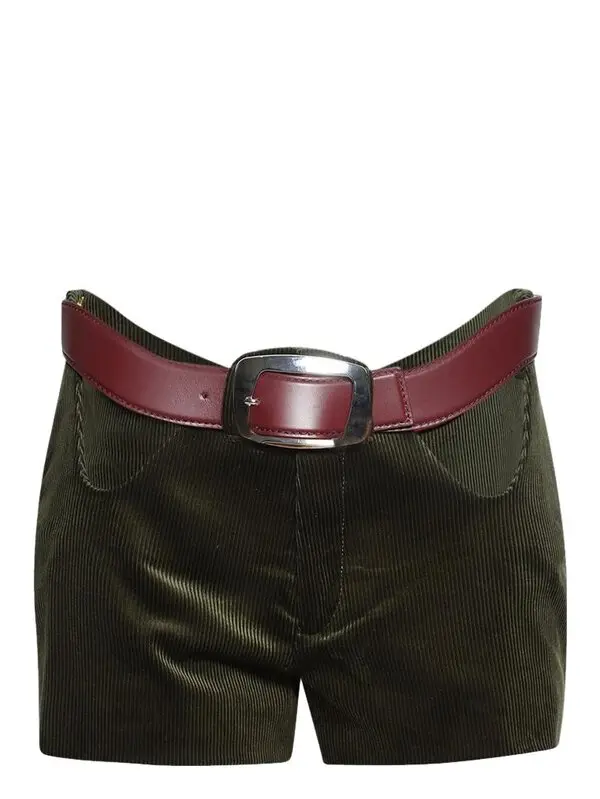 JEAN PAUL GAULTIER Corduroy Cut-out Shorts - Green