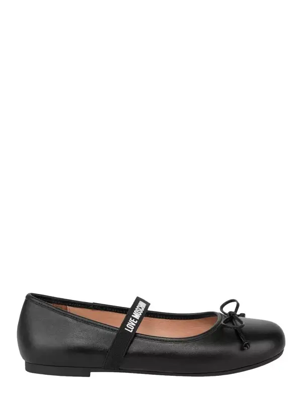 Moschino Strap Bow Ballet Flats - Black