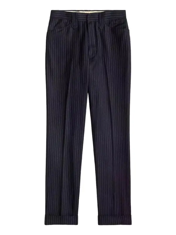 Ralph Lauren Pinstriped Turn-up Trousers - Blue