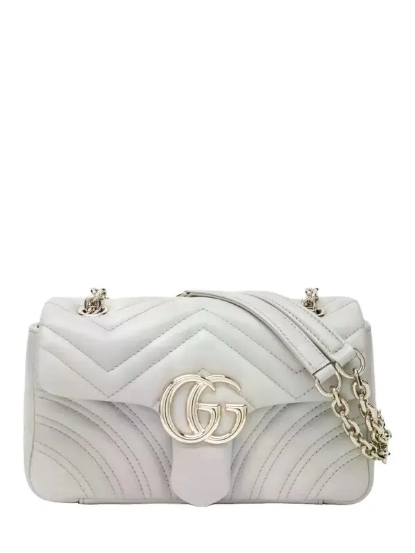 Gucci Quilted Logo Shoulder Bag - Grey