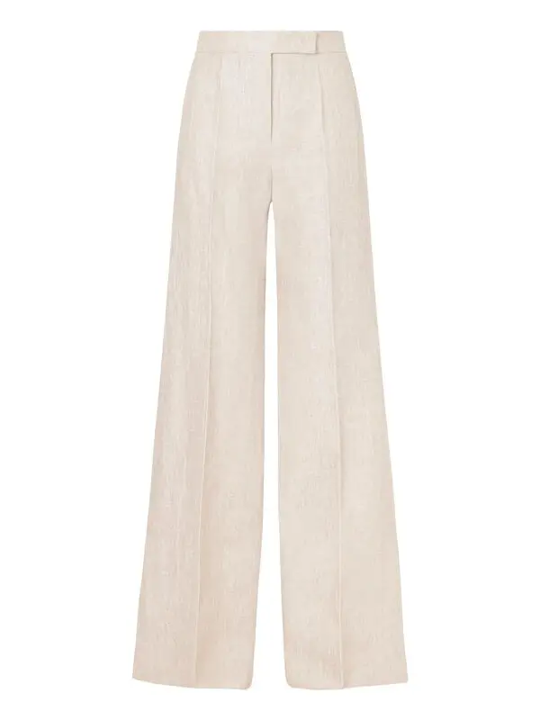 Max Mara Linen Wide-leg Trousers - Neutrals