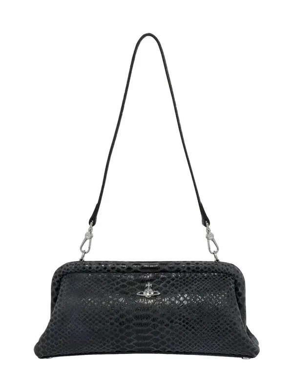 VIVIENNE WESTWOOD Orb Snake-effect Shoulder Bag - Black