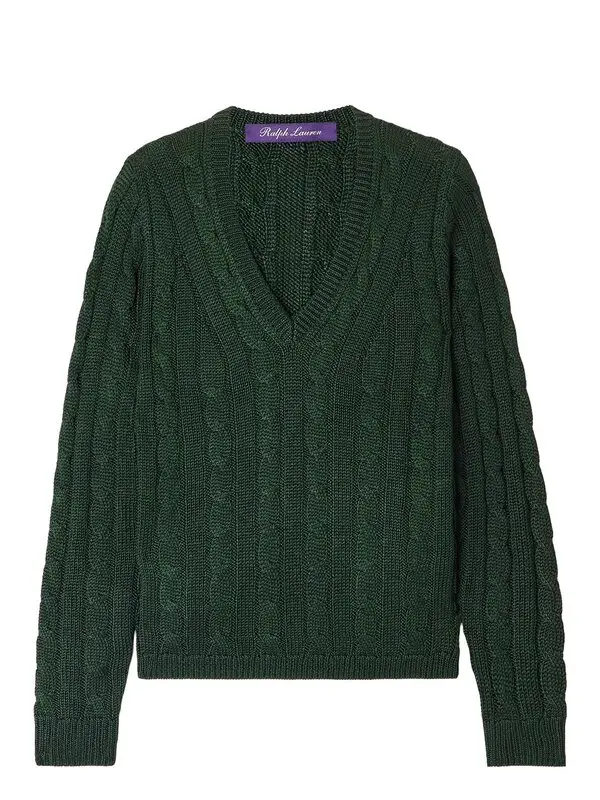 Ralph Lauren Cable-knit Silk Sweater - Green