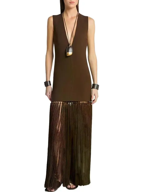 Michael Kors Tassel Maxi Dress - Brown