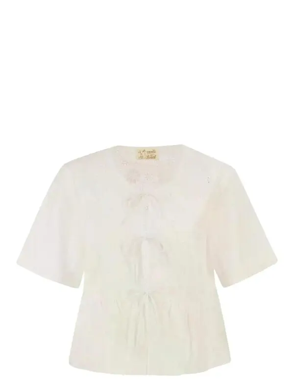 MC2 SAINT BARTH Broderie Anglaise Top - White
