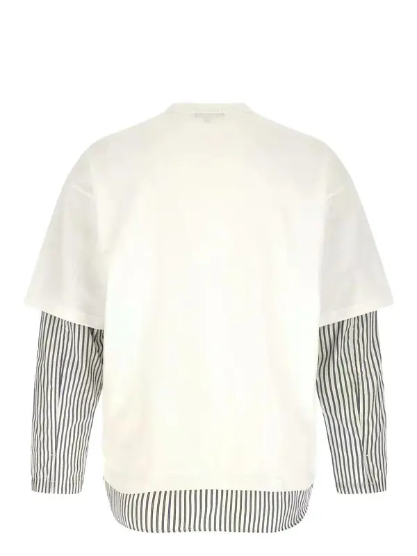 Comme Des Garçons Striped Chest-pocket T-shirt - White