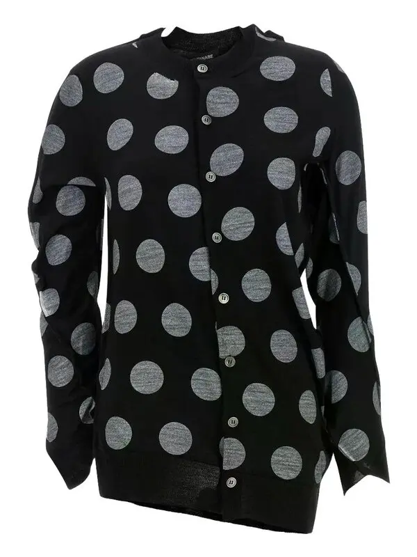 Junya Watanabe Polka-dot Asymmetrical Cardigan - Black