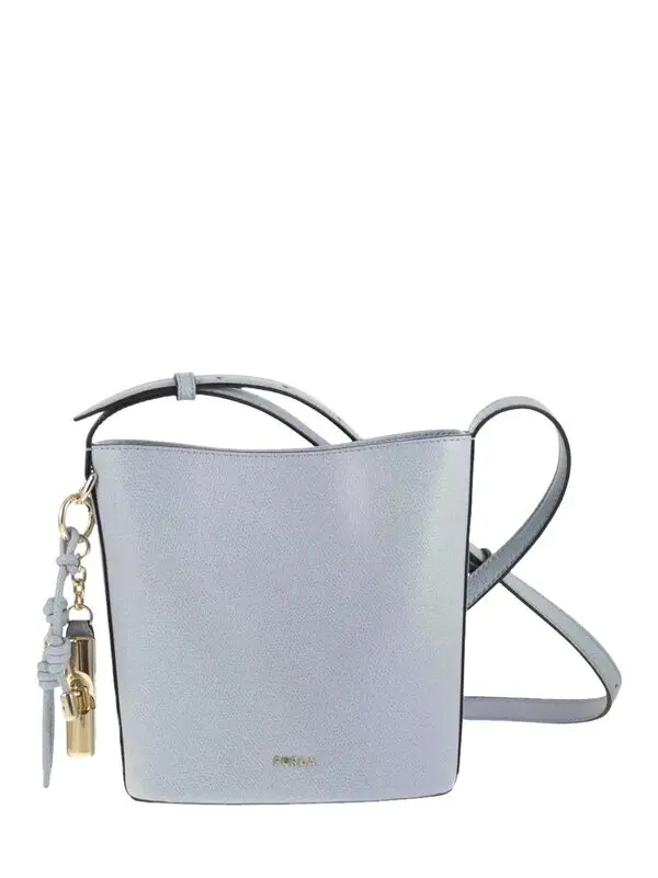 Furla Leather Bucket Bag With Charm Detail - Blue