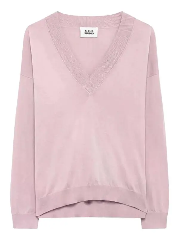 Alpha Studio V-neck Sweater - Pink